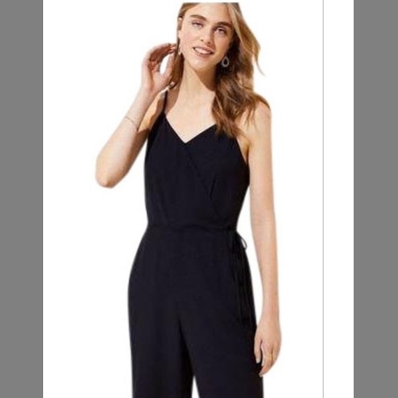 LOFT | Pants & Jumpsuits | Loft Black Wide Leg Jumpsuit | Poshmark